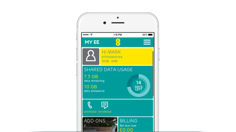 My EE app | Manage your account | EE